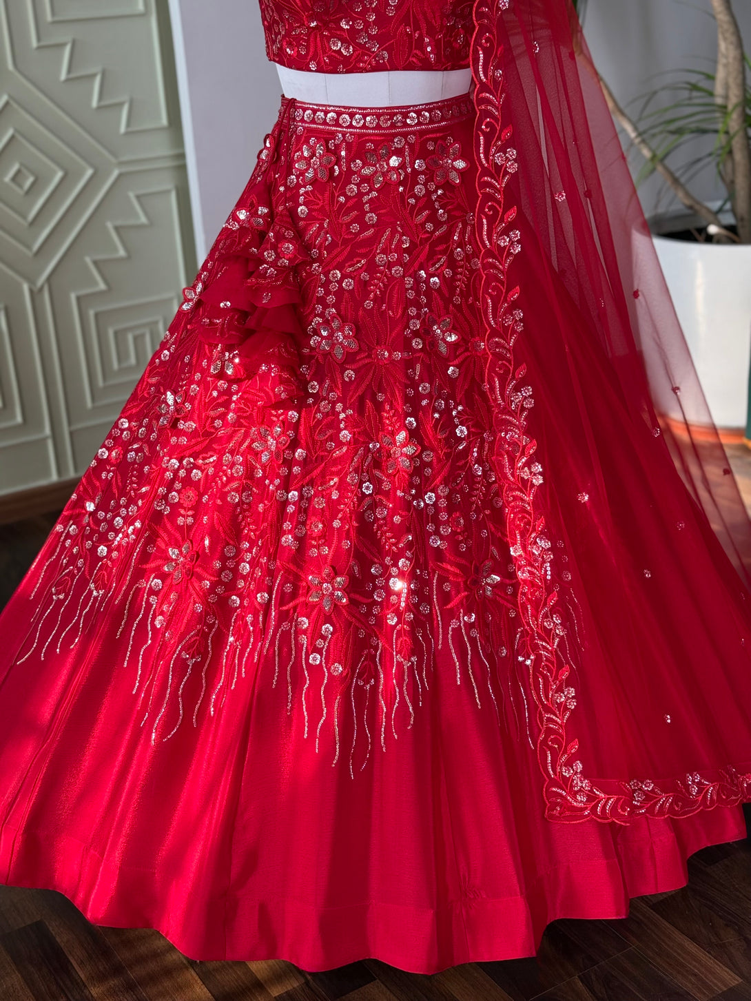 Red color Sequence Embroidery work Designer Lehenga Choli BL1662 – BL ...