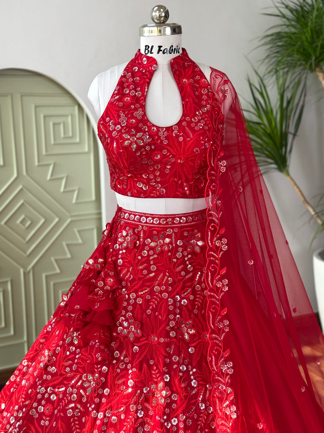 Red color Sequence Embroidery work Designer Lehenga Choli BL1662 – BL ...