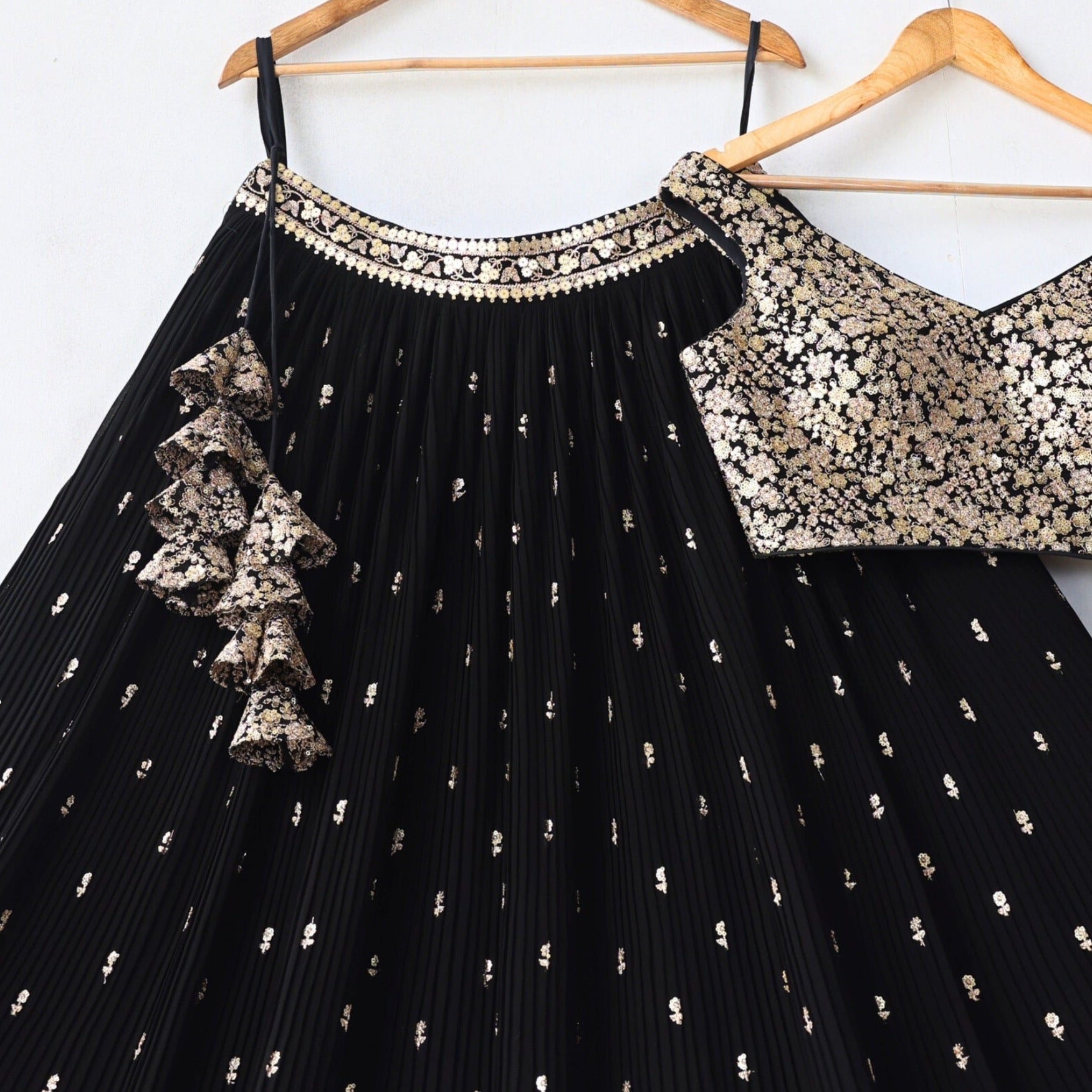 Black color Sequence Zari work Designer Wedding Lehenga Choli For Wedd ...