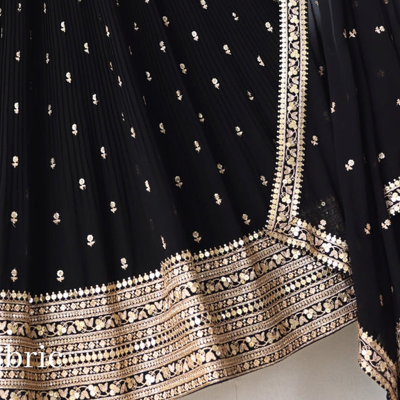 Black color Sequence Zari work Designer Wedding Lehenga Choli For Wedd ...
