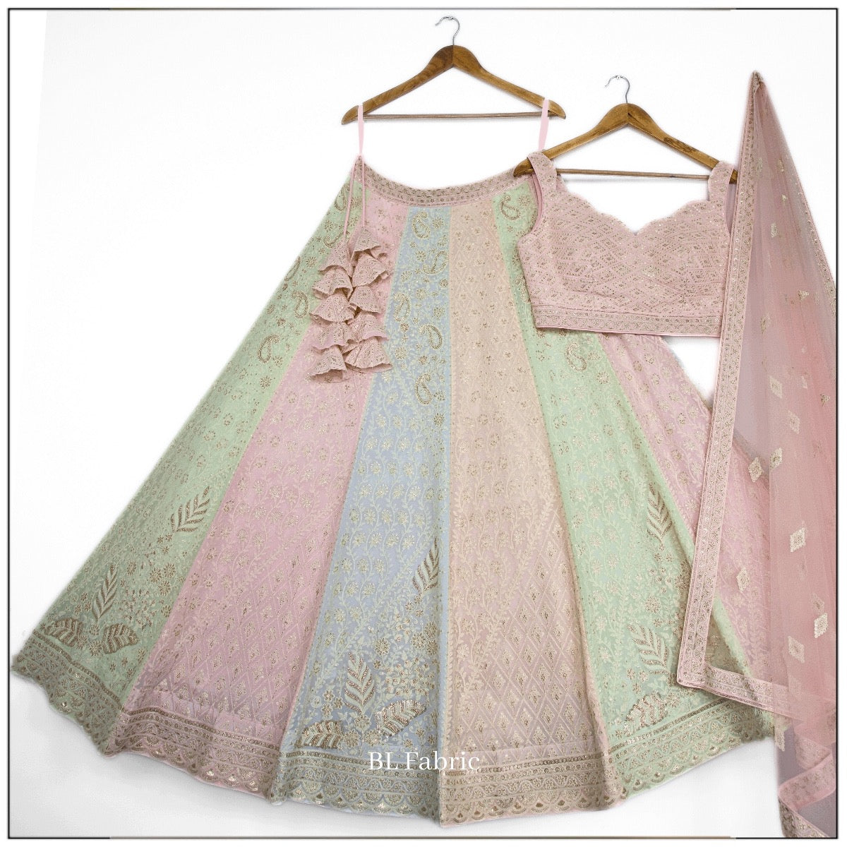 Multi color Sequence Embroidery work Designer Lehenga Choli for Weddin ...