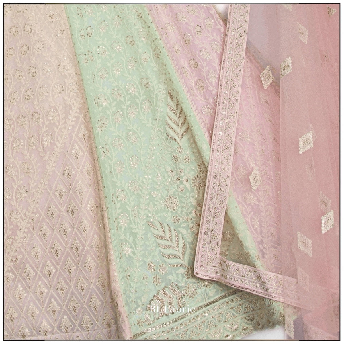 Multi color Sequence Embroidery work Designer Lehenga Choli for Weddin ...