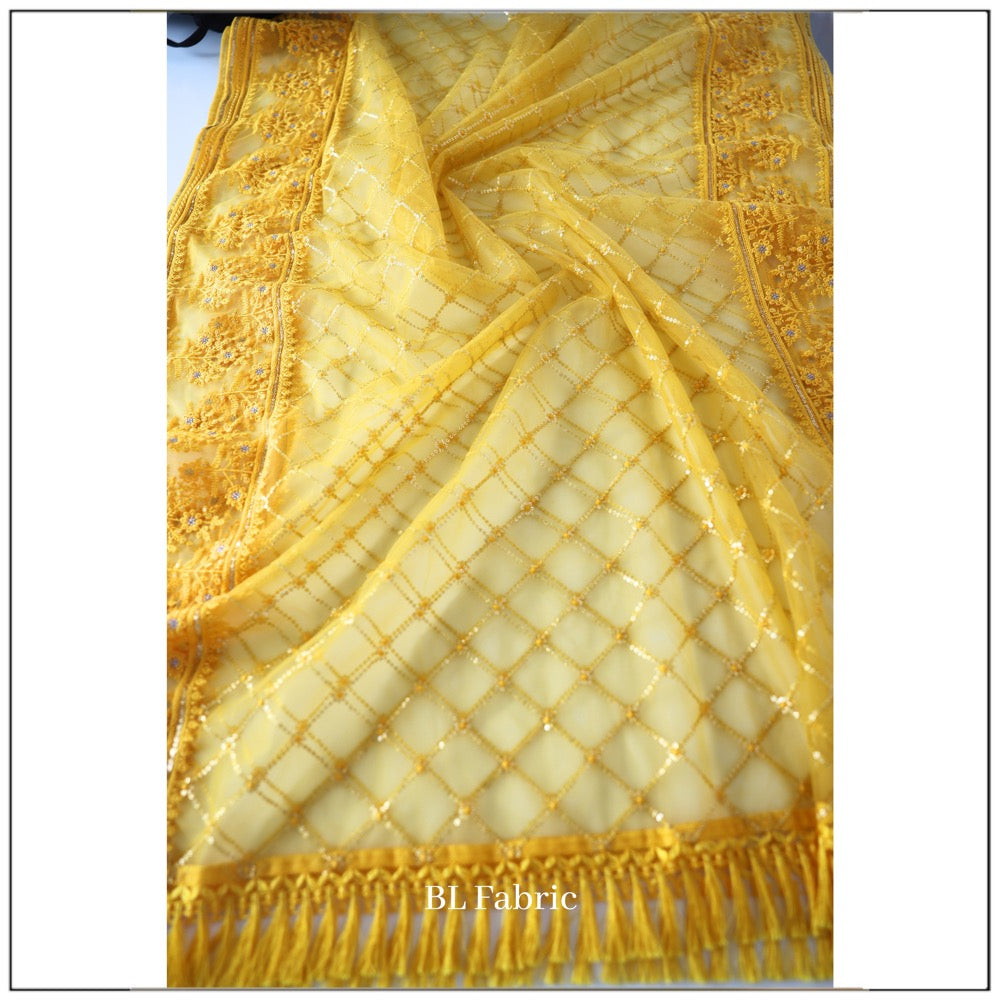 Yellow color Designer Embroidery & Mirror work Lehenga choli for Haldi ...